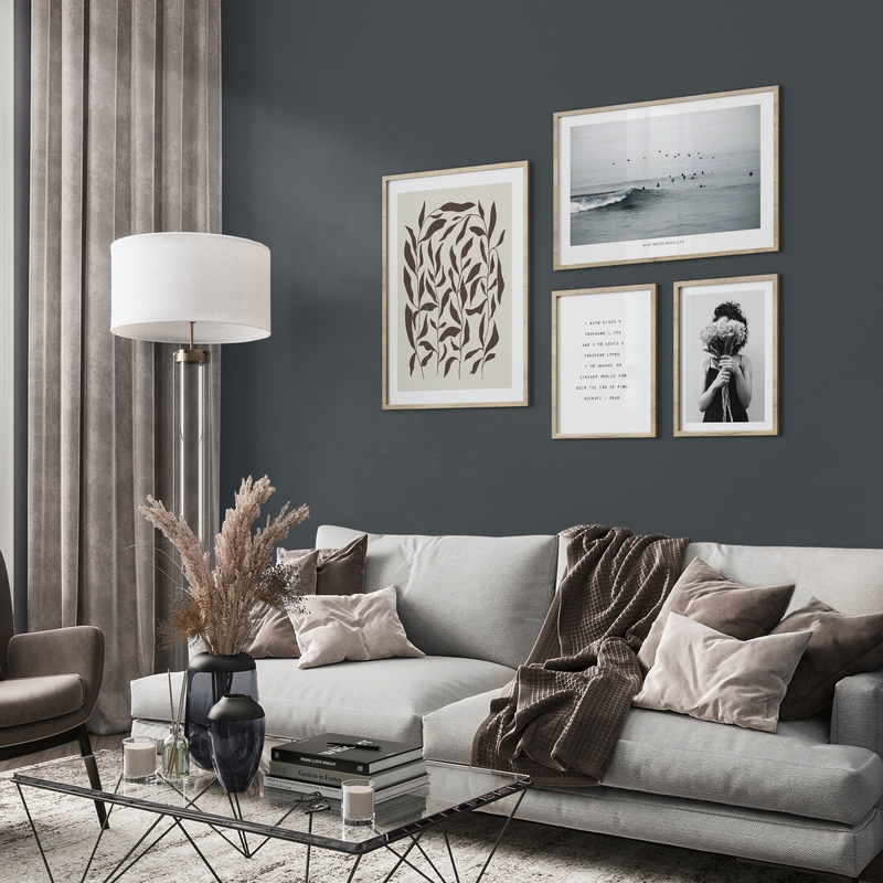 Tavelvägg Blå Vardagsrum 132 | Gallerix.se